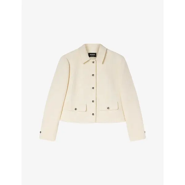 Whistles Cropped Bouclé Woven Jacket