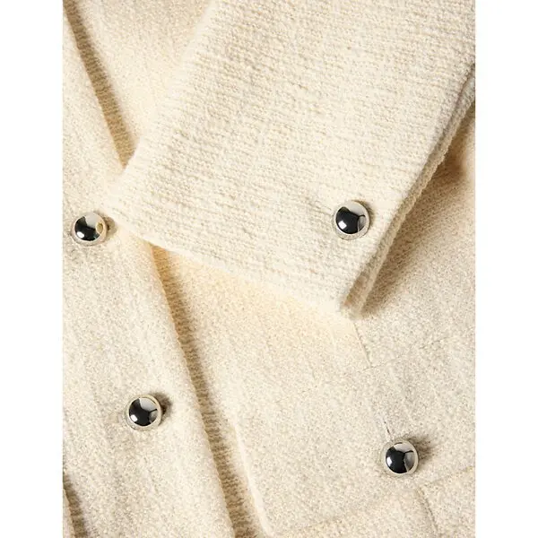 Whistles Cropped Bouclé Woven Jacket