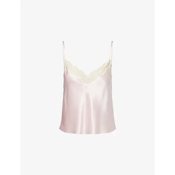 REFORMATION Teddy Lace-trimmed Silk Camisole - Cherry