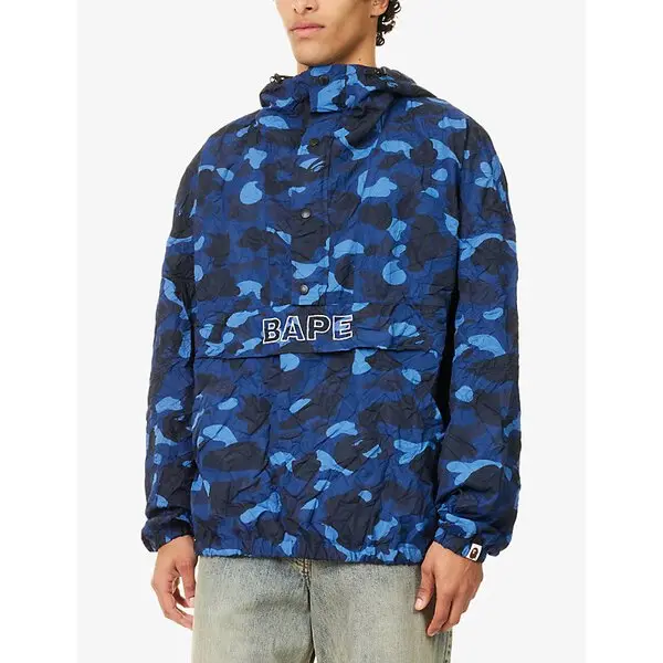 A BATHING APE Camouflage Print Hooded Shell Jacket