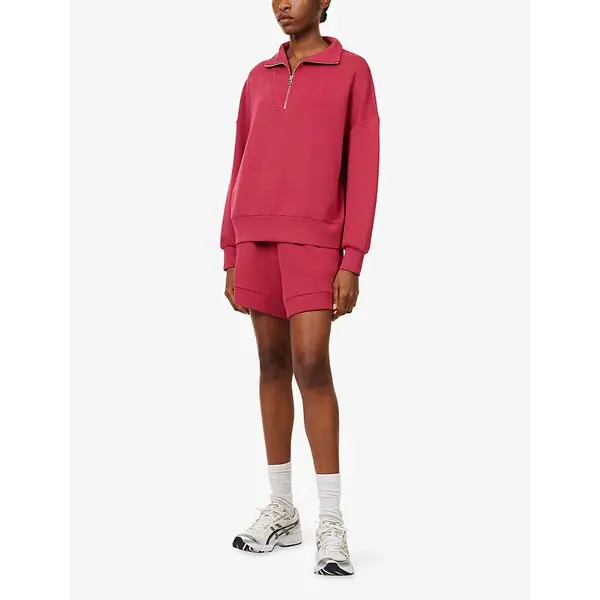 Varley Hawley Half-zip Stretch-woven Sweatshirt - Rich Raspberry