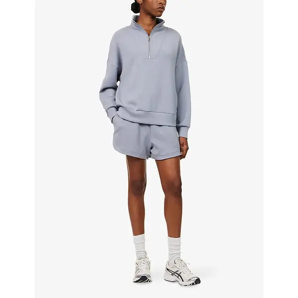 Varley Coulter High-rise Stretch-jersey Shorts - Wind Blue