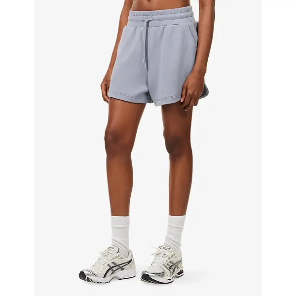Varley Coulter High-rise Stretch-jersey Shorts - Wind Blue