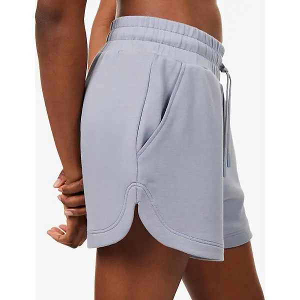 Varley Coulter High-rise Stretch-jersey Shorts - Wind Blue