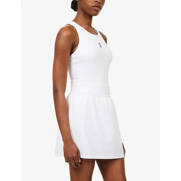 On Logo-print Stretch-woven Mini Dress