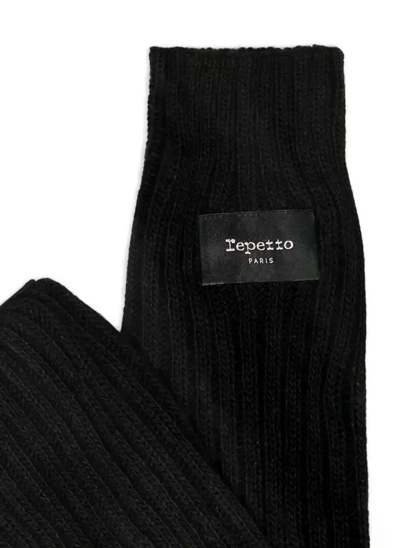 Repetto Ribbed Logo Patch Legwarmers