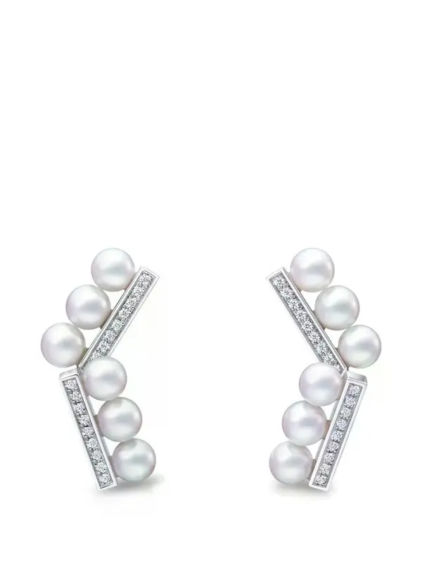 TASAKI Balance Neo Pearl And Diamond Earrings - Silver