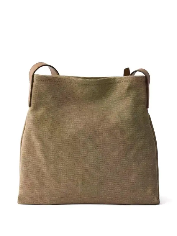 Prada Route Canvas And Leather Shoulder Bag
