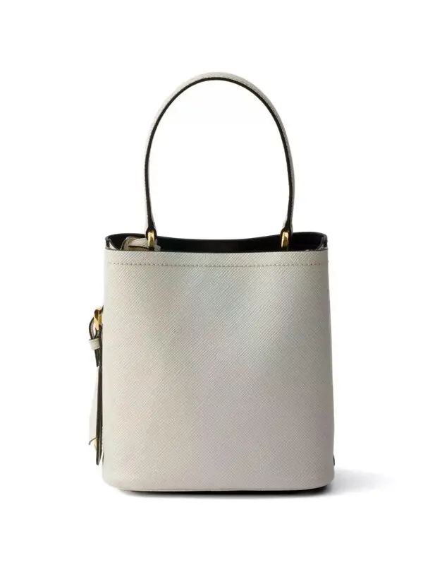 Prada Panier Mini Saffiano Leather Bag - Grey