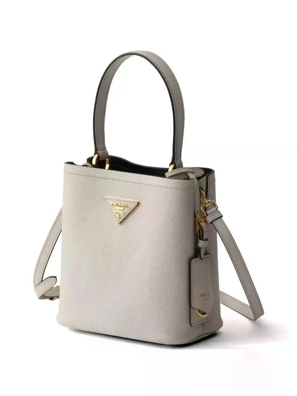Prada Panier Mini Saffiano Leather Bag - Grey
