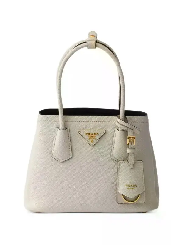 Prada Double Saffiano Leather Mini Bag - Neutrals