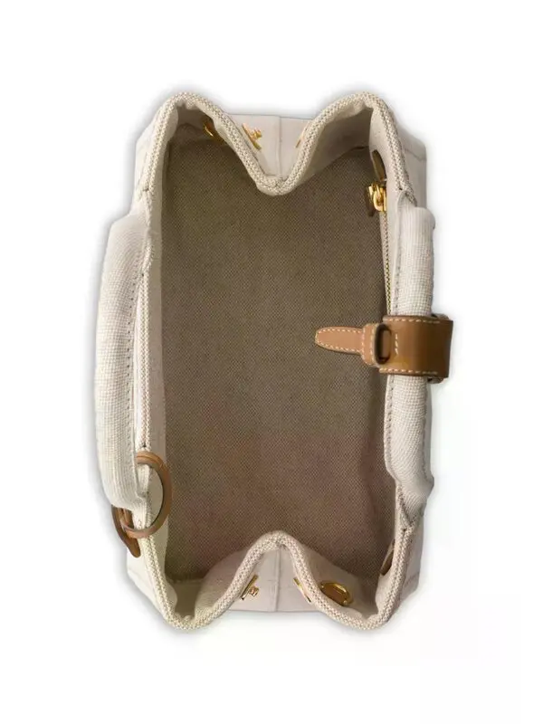 Prada Small Cotton Canvas Jardini Re Bag - Neutrals