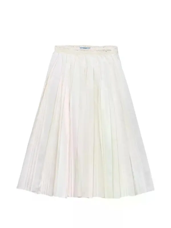 Prada Silk Faille Pleated Midi Skirt