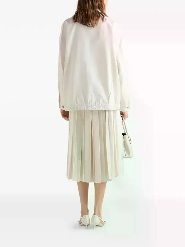 Prada Silk Faille Pleated Midi Skirt