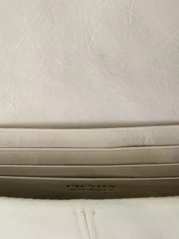 Prada Leather Wallet With Shoulder Strap - Neutrals