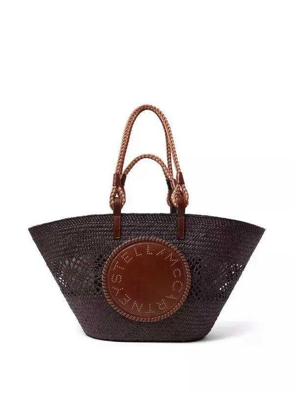 Stella McCartney Large Raffia Tote Bag - Brown