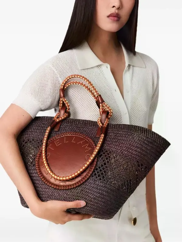 Stella McCartney Large Raffia Tote Bag - Brown