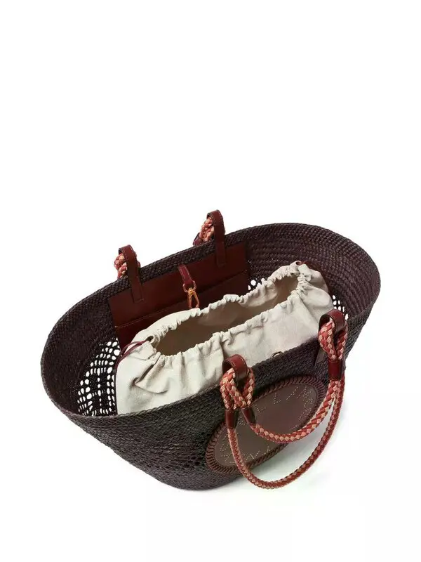 Stella McCartney Large Raffia Tote Bag - Brown