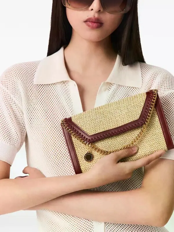 Stella McCartney Falabella Raffia Crossbody Bag - Neutrals