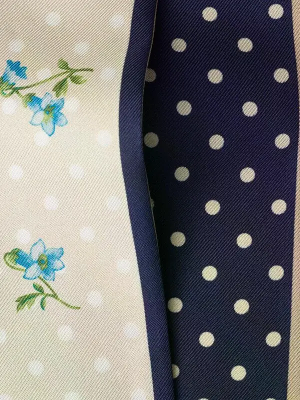 Prada Printed Silk Twill Skinny Scarf - Neutrals