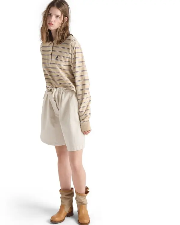 Prada Garment Dyed Gabardine Bermuda Shorts - Natural