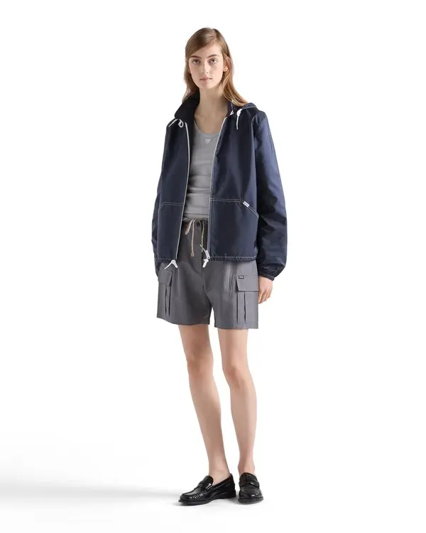 Prada Lightweight Re-nylon Blouson Jacket With Hood