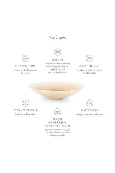 NOOD No-show Reusable Round Nipple Covers 3 Inch - No. 3