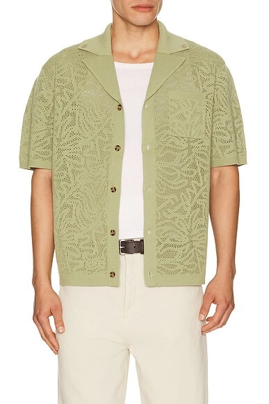Drole De Monsieur Chemise Maille Dentelle - Kaki