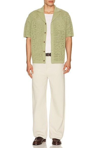 Drole De Monsieur Chemise Maille Dentelle - Kaki