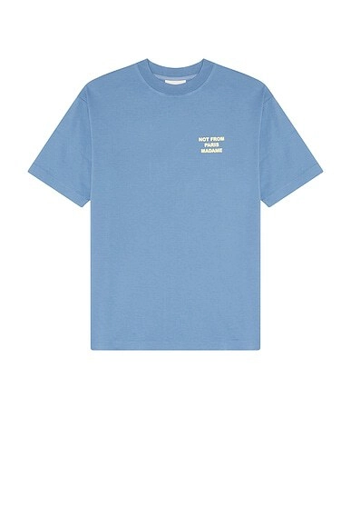 Drole De Monsieur Le T-shirt Slogan - Atlantic Blue