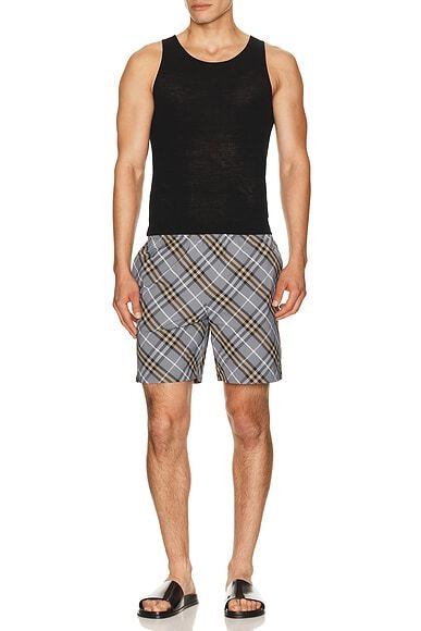 Burberry Check Swim Short - Wave Blue Check