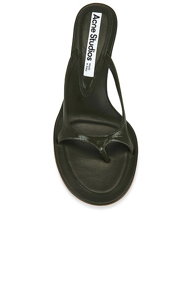 Acne Studios Beverly Kitten Heel Thong Sandal - Thyme Green