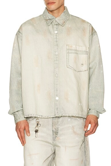 WON HUNDRED Maza Printed Denim Shirt - Digital Printed