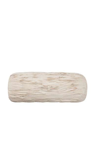 FERM LIVING Falda Smocked Bolster Cushion - Undyed