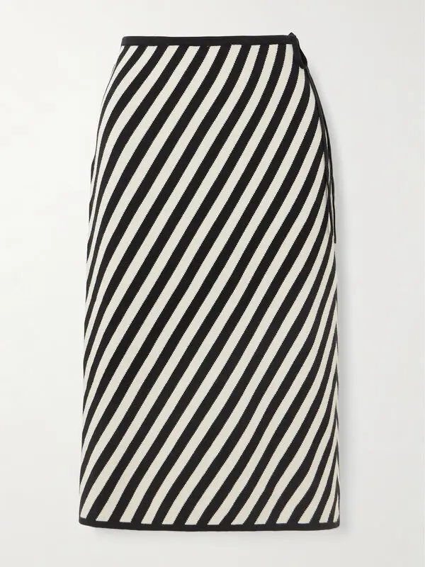 Posse Darcy Striped Pima Cotton Midi Skirt - Multi