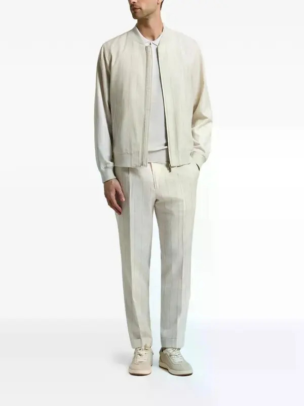 Peserico Pinstriped Zip-up Sweater