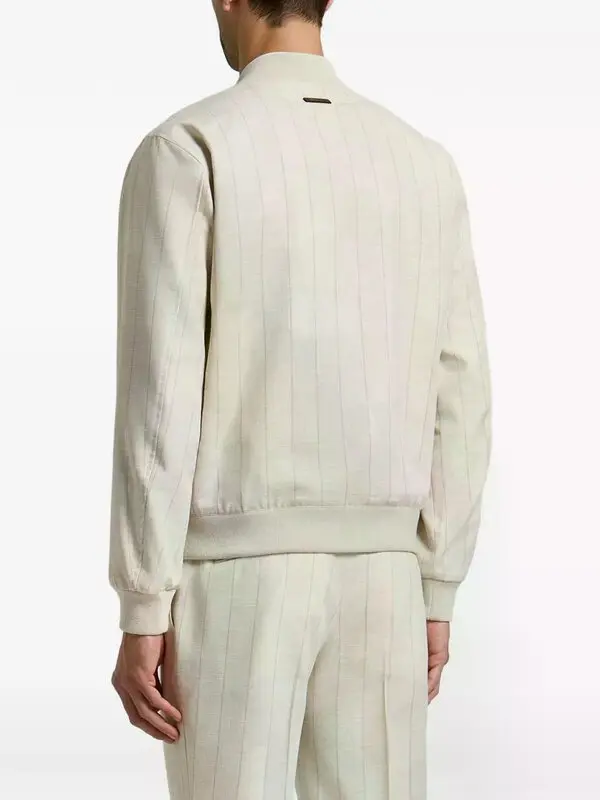 Peserico Pinstriped Zip-up Sweater