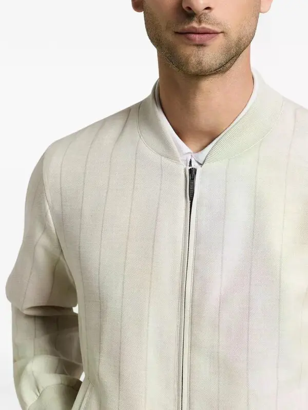 Peserico Pinstriped Zip-up Sweater