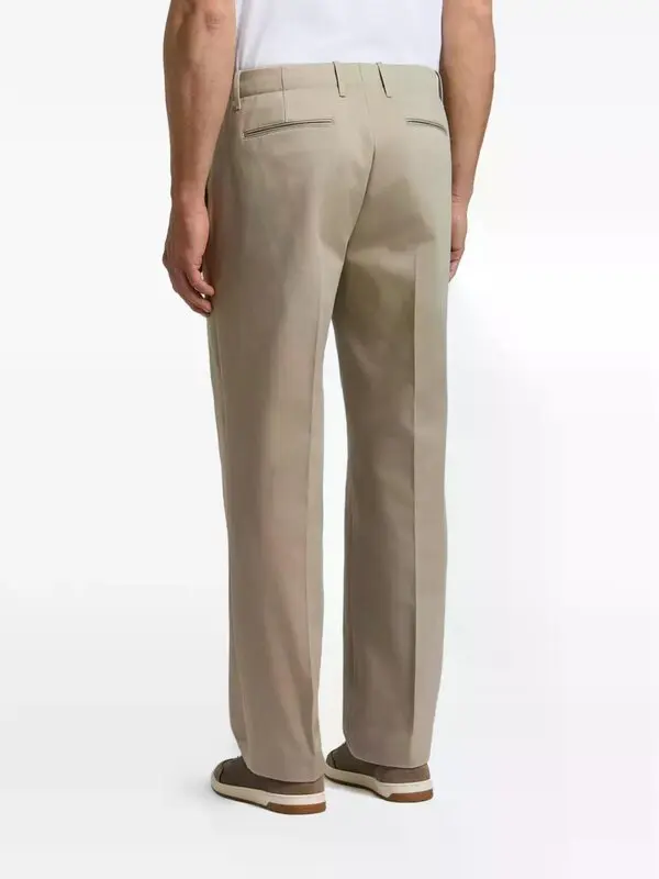 Peserico Pressed Crease Straight-leg Trousers - Neutrals