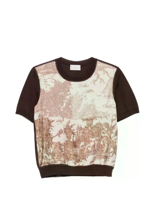 PIERRE-LOUIS MASCIA Short-sleeved T-shirt With Printed Front Panel