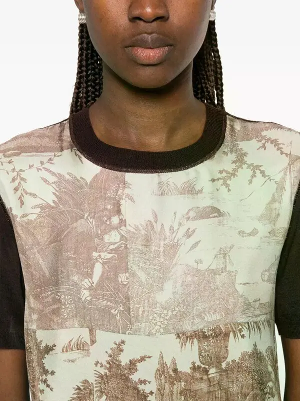 PIERRE-LOUIS MASCIA Short-sleeved T-shirt With Printed Front Panel