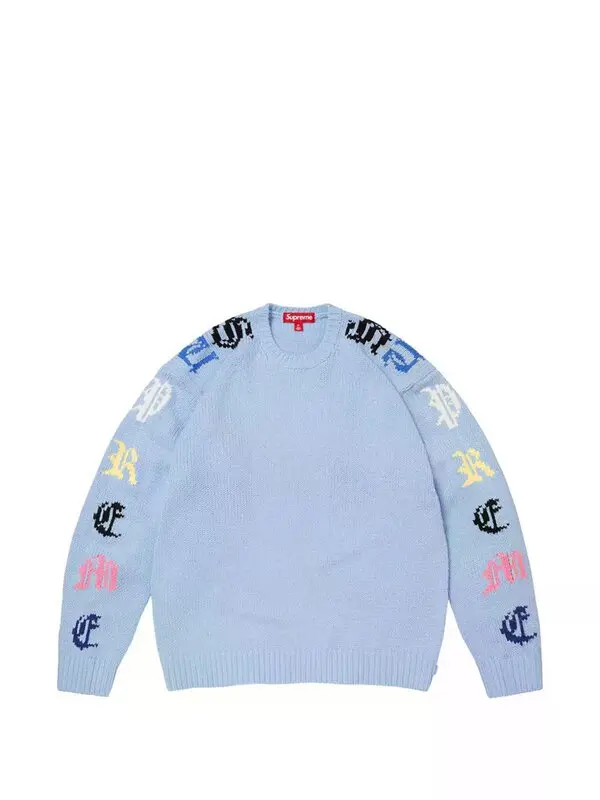 Supreme Old English Intarsia-knit Sweater - Blue