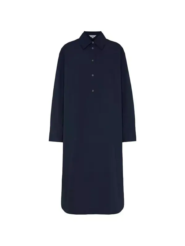 Malo Pleated Button-up Dress - Blue