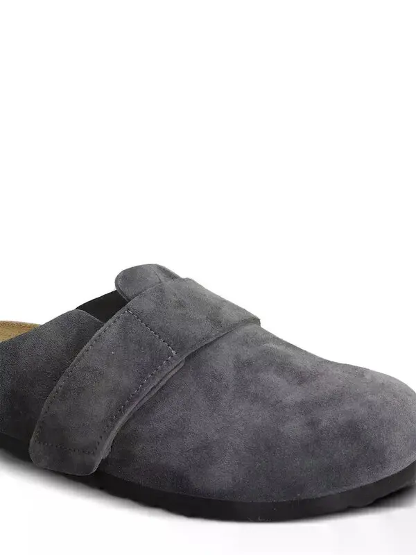 BIRKENSTOCK Suede Touch-strap Slippers - Grey