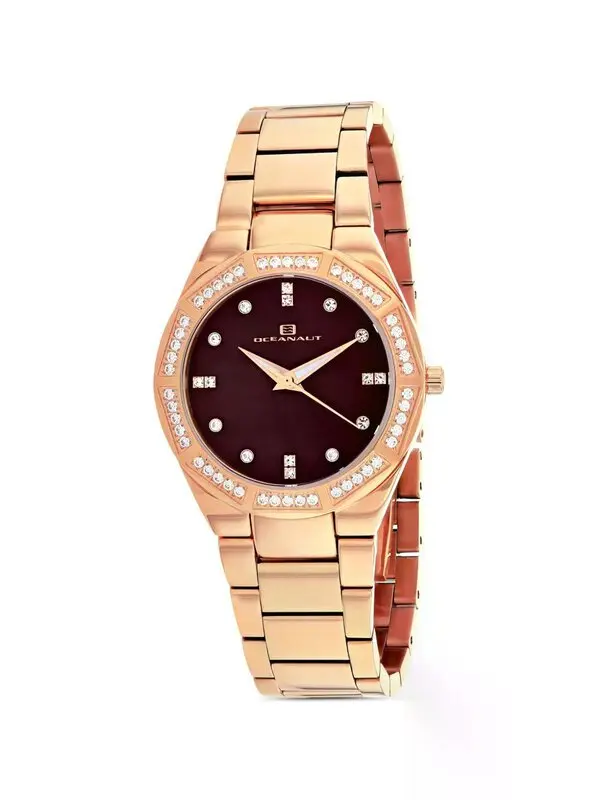OCEANAUT Athena Crystal Embellished Watch - Brown