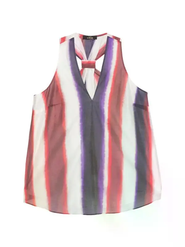 TWINSET Striped Racer-back V-neck Top