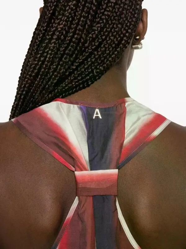 TWINSET Striped Racer-back V-neck Top