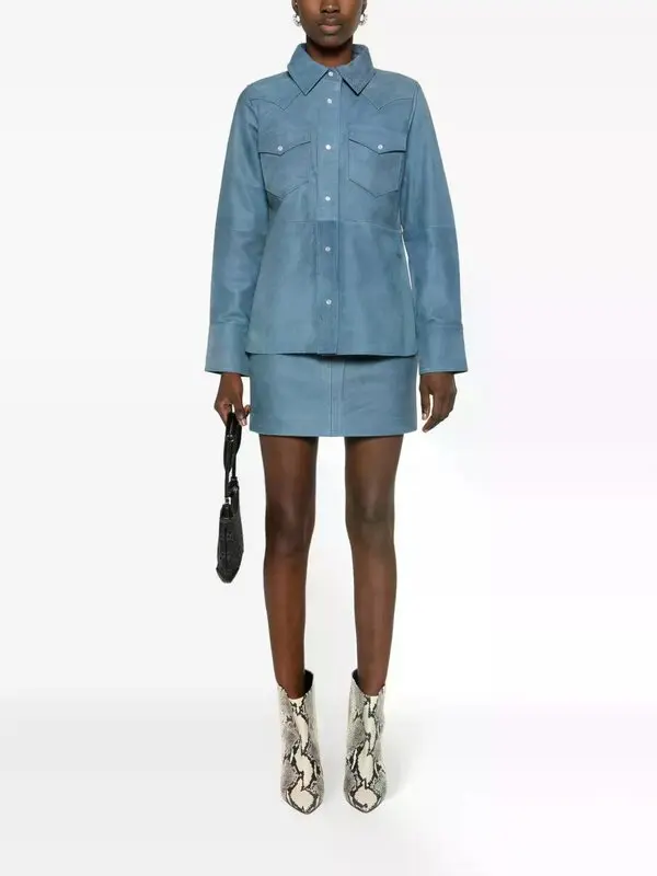 STAND STUDIO Western Leather Shirt