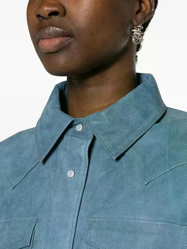 STAND STUDIO Western Leather Shirt