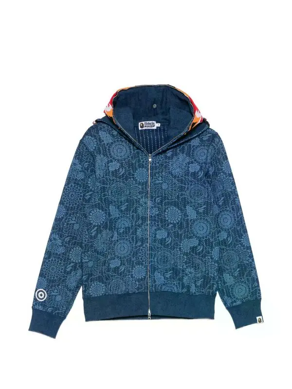 A BATHING APE Floral-print Shark Hoodie
